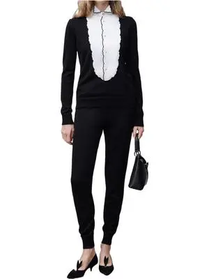 Dior Fitted Pants With Elastic Waistband And Ribbed Ankle Cuffs - Black