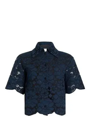 PATOU Lace Short-sleeve Shirt - Black