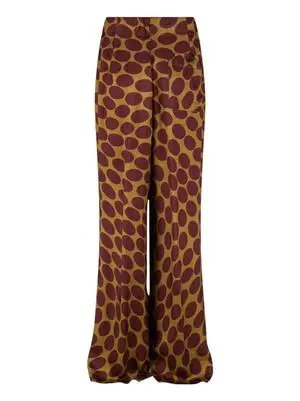 Dries Van Noten Pila Wide-leg Polka Dot Pants - Brown