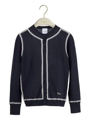 Dior Embroidered Signature Cardigan - Black