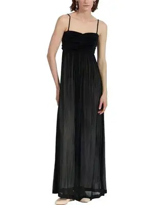 Bite Studios Ruched A-line Maxi Dress - Black