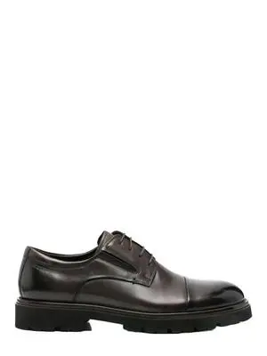ALBERTO GOZZI Cap-toe Lace-up Derby Shoes - Brown