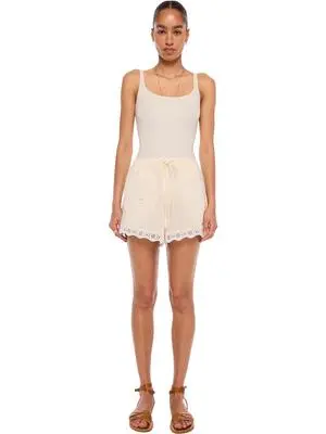 Xirena Danny Embroidered Cotton Shorts - Cream
