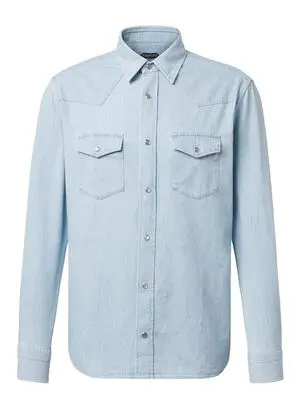 TOM FORD Denim Overshirt - Blue