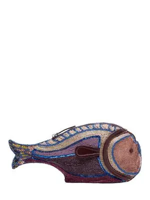 Staud Fish Beaded Clutch - Multicoloured