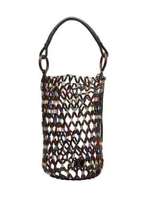 Staud Del Mar Beaded Shoulder Bag - Brown