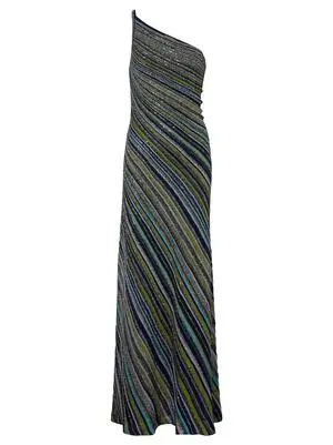 Missoni Sequined One-shoulder Lamé Maxi Dress - Multicoloured