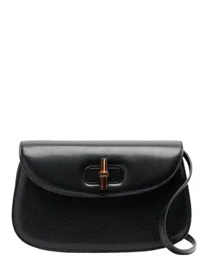 Gucci Bamboo Small Leather Crossbody Bag - Black