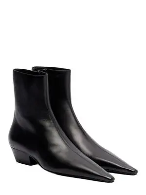 Saint Laurent Leather Ankle Boots - Black