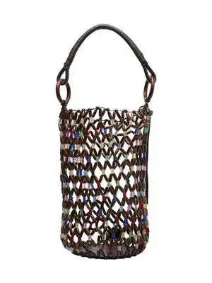 Staud Del Mar Beaded Shoulder Bag - Brown