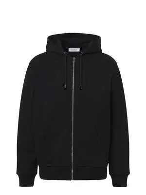 Givenchy Logo Cotton Fleece Zip-up Hoodie - Black