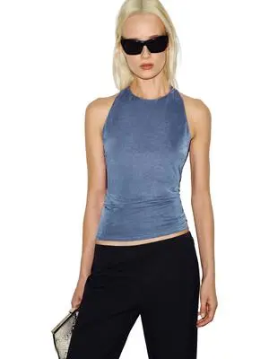 REFORMATION Reformation Hugo Knit Top Blue