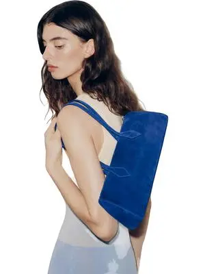 REFORMATION Sofia East West Shoulder Bag - Blue