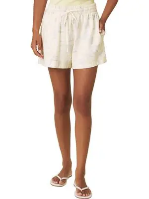 Splendid Alessia Printed Relaxed Fit Drawstring Shorts - Lemon Print