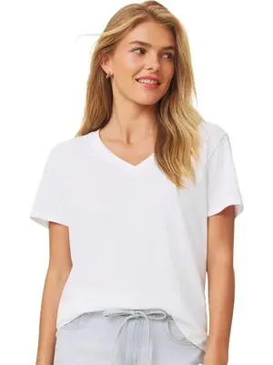 Splendid Louisa Boyfriend V-neck Tee - Black