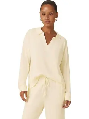 Splendid Supersoft Long Sleeve Polo - Lemon Drop