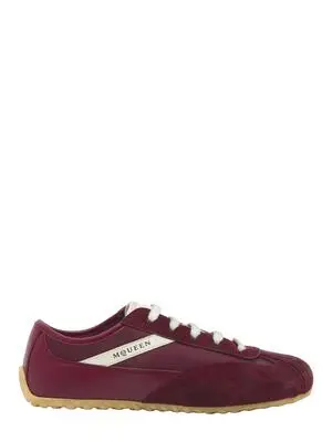 Alexander McQueen Boxe Sneaker In Nylon, Leather, And Suede - Ruby Red
