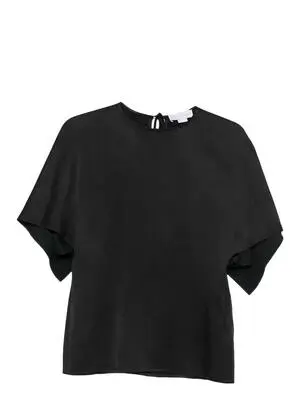 Stella McCartney Cape Sleeve Tie Fastening Top - Black