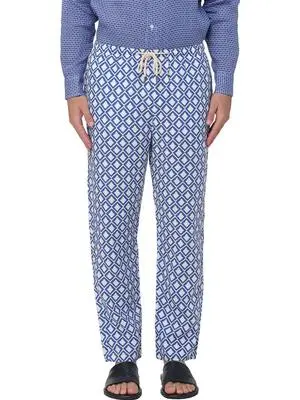 PENINSULA SWIMWEAR Diamond Print Drawstring Trousers - Blue