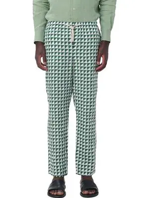 PENINSULA SWIMWEAR Diamond Print Drawstring Trousers - Green