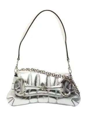 Gucci Horsebit Chain Shoulder Bag - Silver