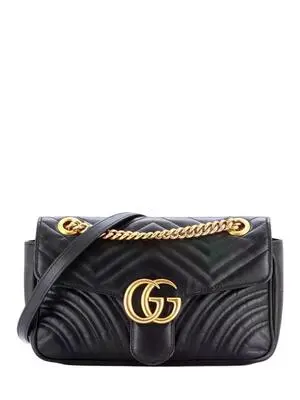 Gucci Matelassé Leather Shoulder Bag - Black