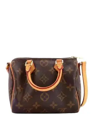 LOUIS VUITTON Speedy Bandoulière Bag Monogram Canvas Nano - Brown