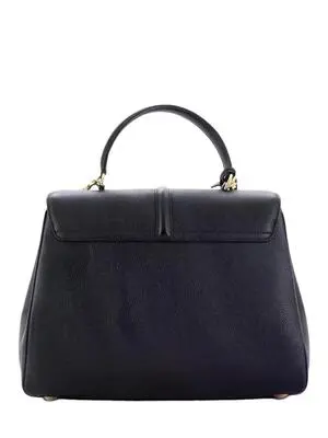 Celine 16" Top Handle Bag In Grained Calfskin - Black