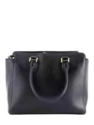 Prada Convertible Zip Saffiano Leather Tote Bag - Black