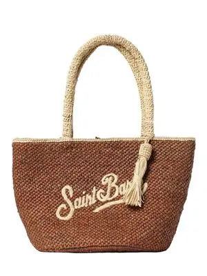 MC2 SAINT BARTH Raffia Shoulder Bag With Tassel - Dark