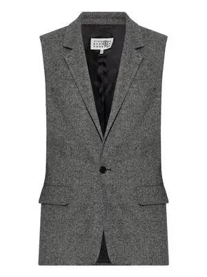 MAISON MARGIELA Single-breasted Vest With Notched Lapel And Single Vent - Grey