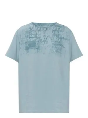 MAISON MARGIELA Printed Cotton T-shirt - Blue