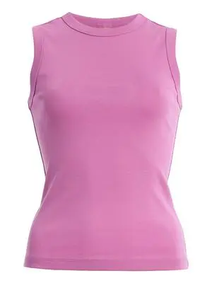 FLORE FLORE Esme Cotton Ribbed Tank Top - Pink
