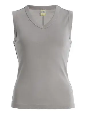 FLORE FLORE Flore Flore Jill V-Neck Cotton Rib Tank Top Grey