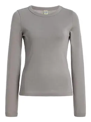 FLORE FLORE Max Long Sleeve Cotton Ribbed T-shirt - Grey