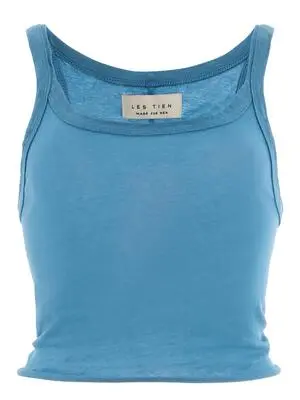 LES TIEN Exclusive Cotton Tank Top - Blue