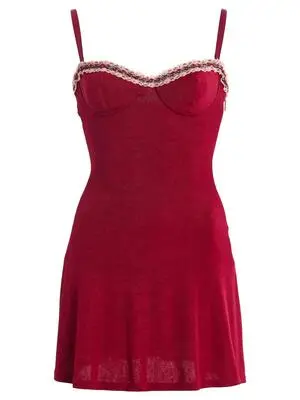 MIRROR PALAIS Ruffled Chiffon Mini Dress - Red