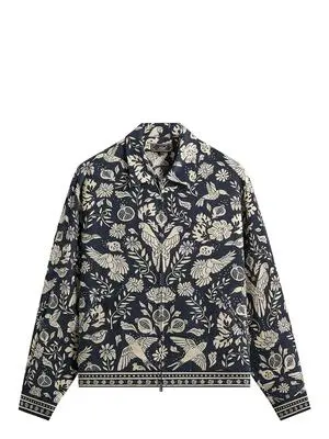 Kith Cupro Linen Connor Blouson Jacket - Blue