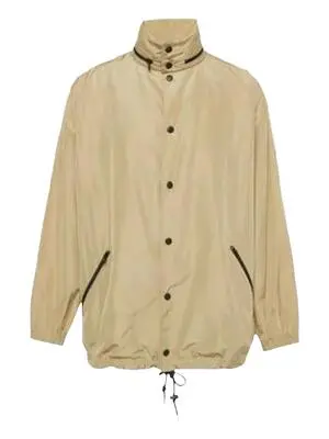 Balenciaga Logo Print Windbreaker Jacket - Tan