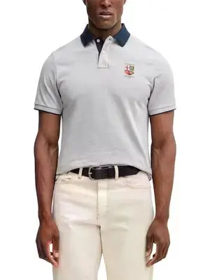 HACKETT Embroidered Pique Polo Shirt - Grey