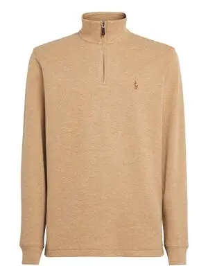 Polo Ralph Lauren Polo Ralph Lauren Estate-Rib Quarter-Zip Sweater Beige