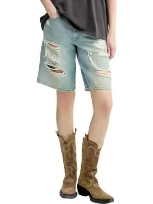 LEVI'S Ripped Effect Shorts - Blue