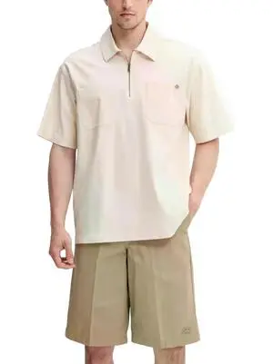Dickies Half-zip Logo-patch Polo Shirt - Neutrals