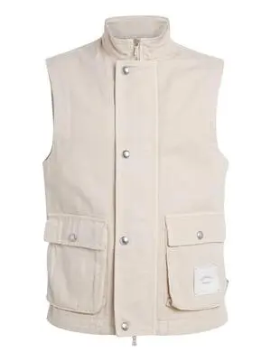 Eleventy Garment-dyed Cotton Gilet - Beige