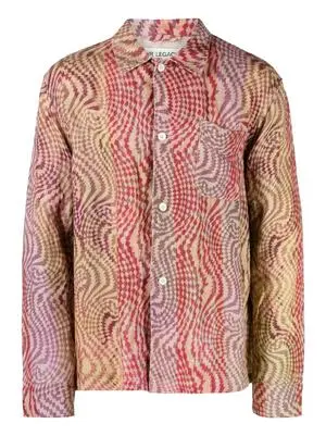 Our Legacy Abstract-pattern Embroidered Shirt - Red
