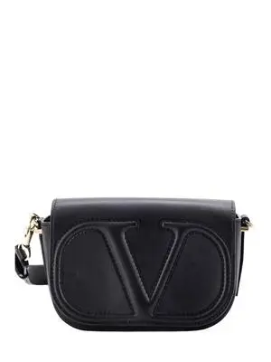 Valentino Garavani Vlogo Flap Small Shoulder Bag - Black