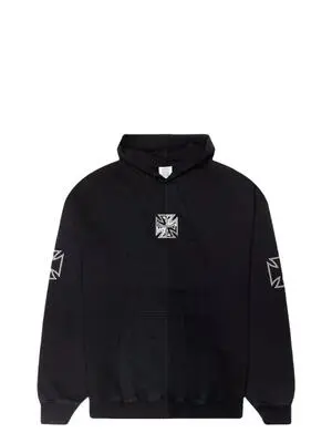 Vetements Triple Biker Cross Hoodie - Black