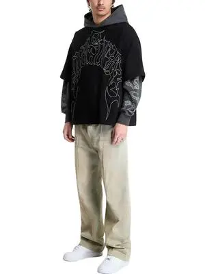 PLEASURES Dragon Layered Hoodie - Black