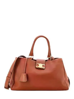 Celine Appoline Handbag In Calfskin - Brown