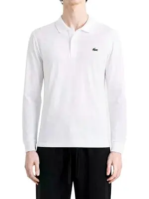 Lacoste Logo-patch Long-sleeve Polo Shirt - White